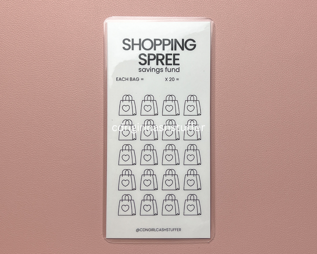 Shopping Spree Savings Challenge Tracker – CDN Girl Cash Stuffer